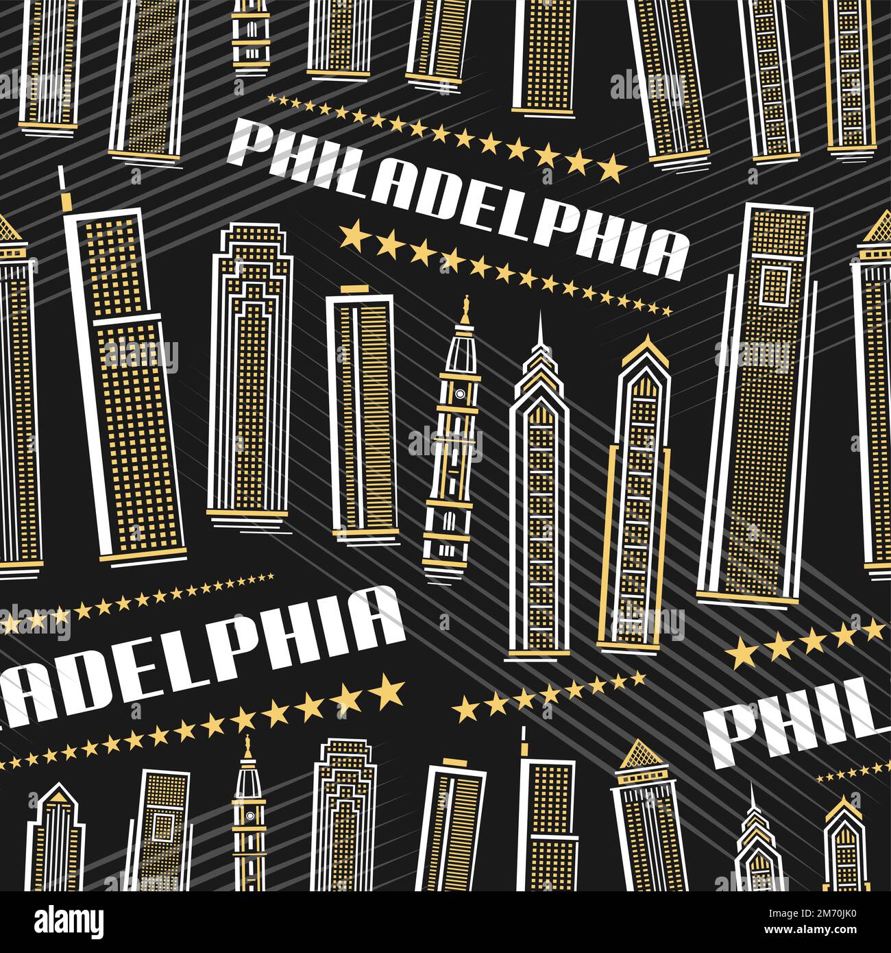 Vector Philadelphia Seamless Pattern, repeat background with ...