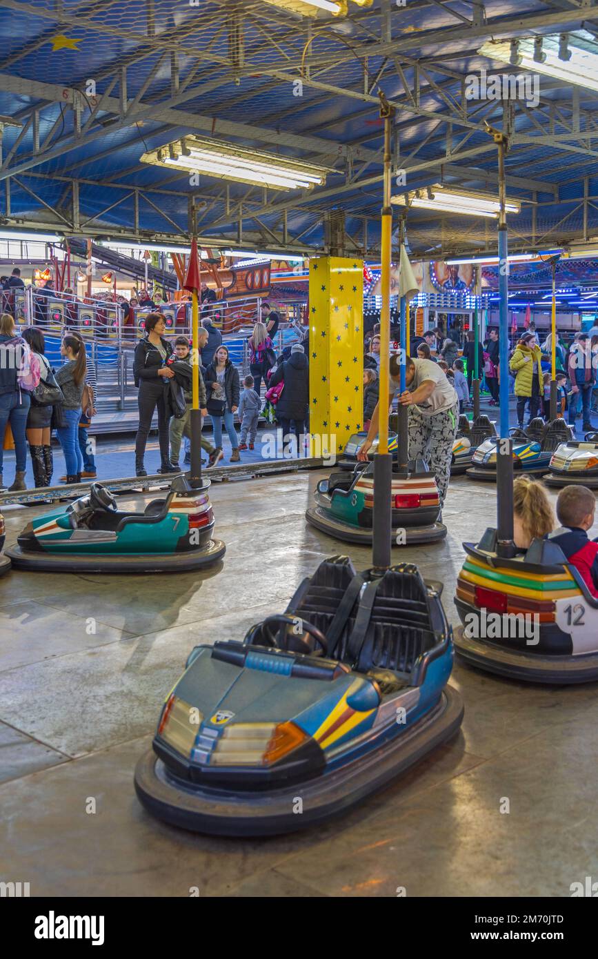 Children driving bumper cars hi-res stock photography and images - Alamy