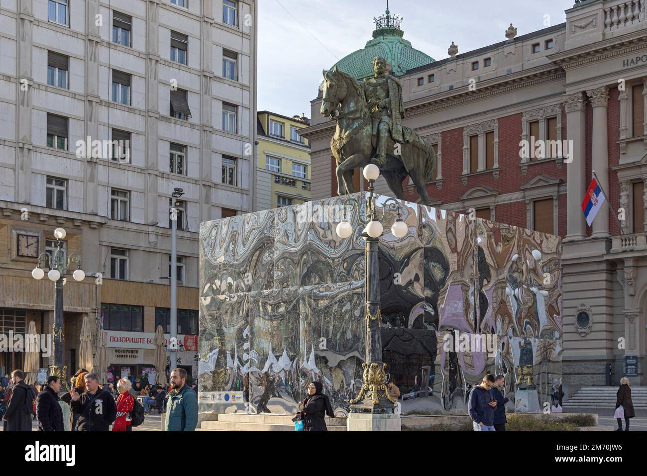 Belgrade, Serbia - December 31, 2022: Equestrian Statue of Prince ...
