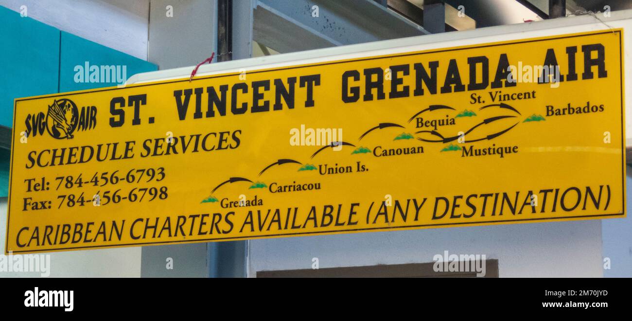 Saint Vincent airport, Grenadines, sign Stock Photo - Alamy