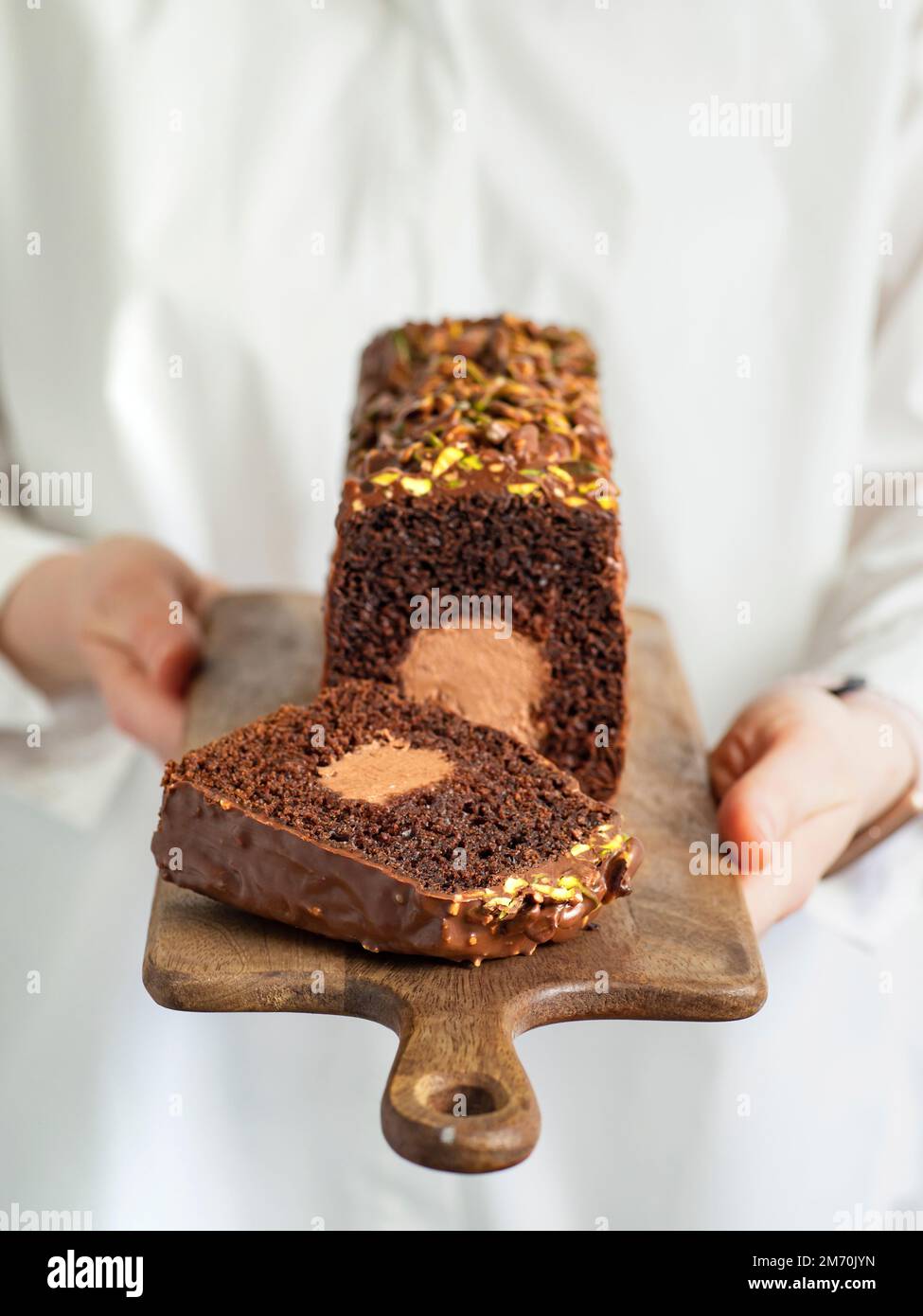 Travel Cake or Tube Cake or Voyage Cake filled center tube ganache and ...