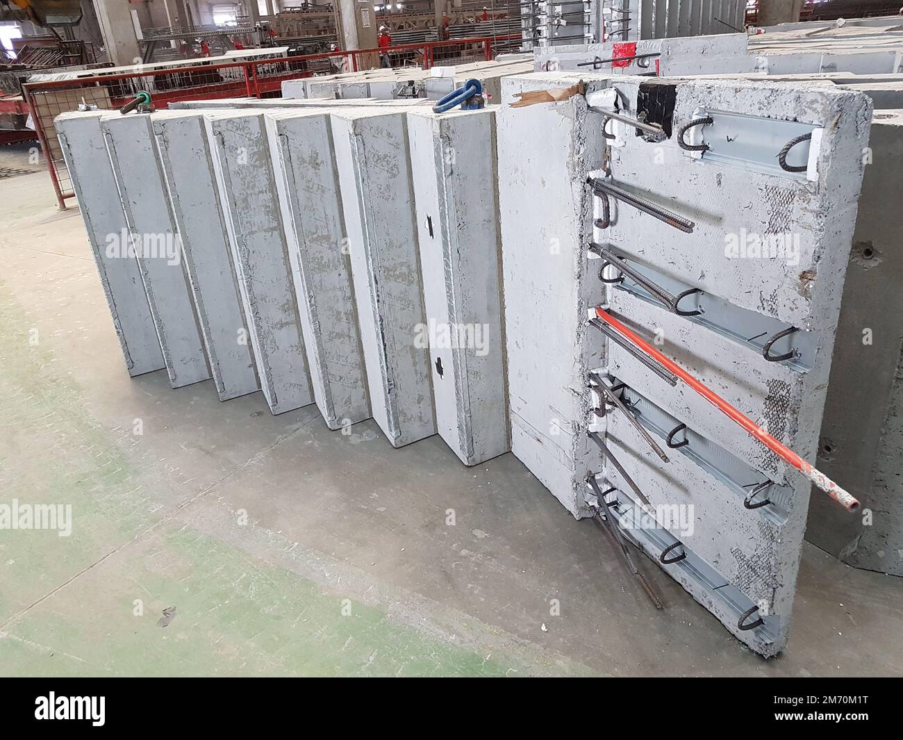 Picture of a finished precast concrete staircase in production with ...