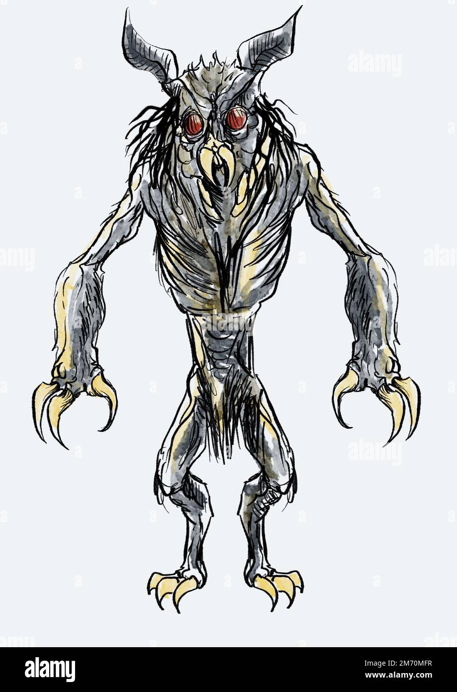 mothman monster illustration Stock Photo - Alamy