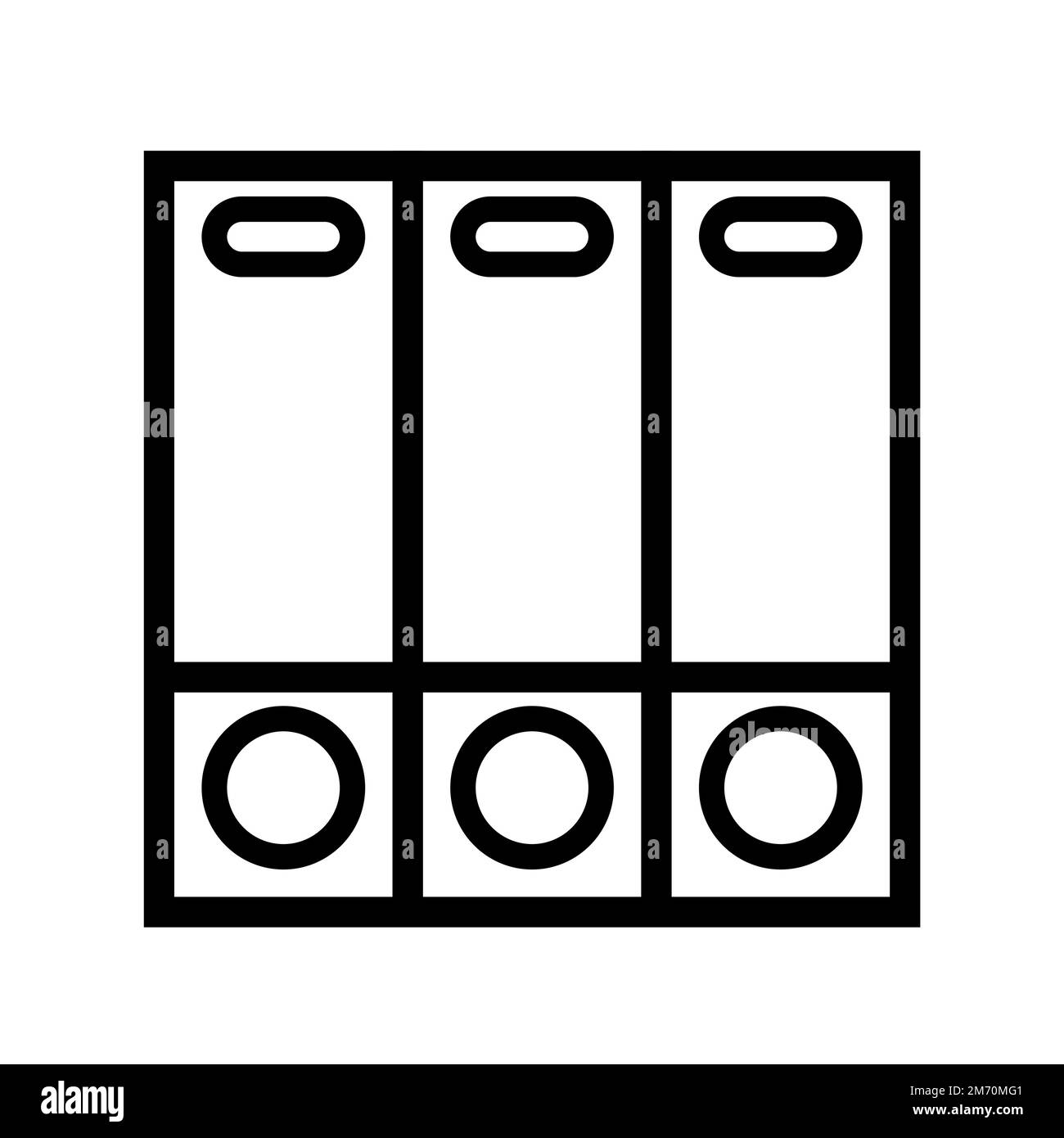 Documents icon line isolated on white background. Black flat thin icon on modern outline style ...