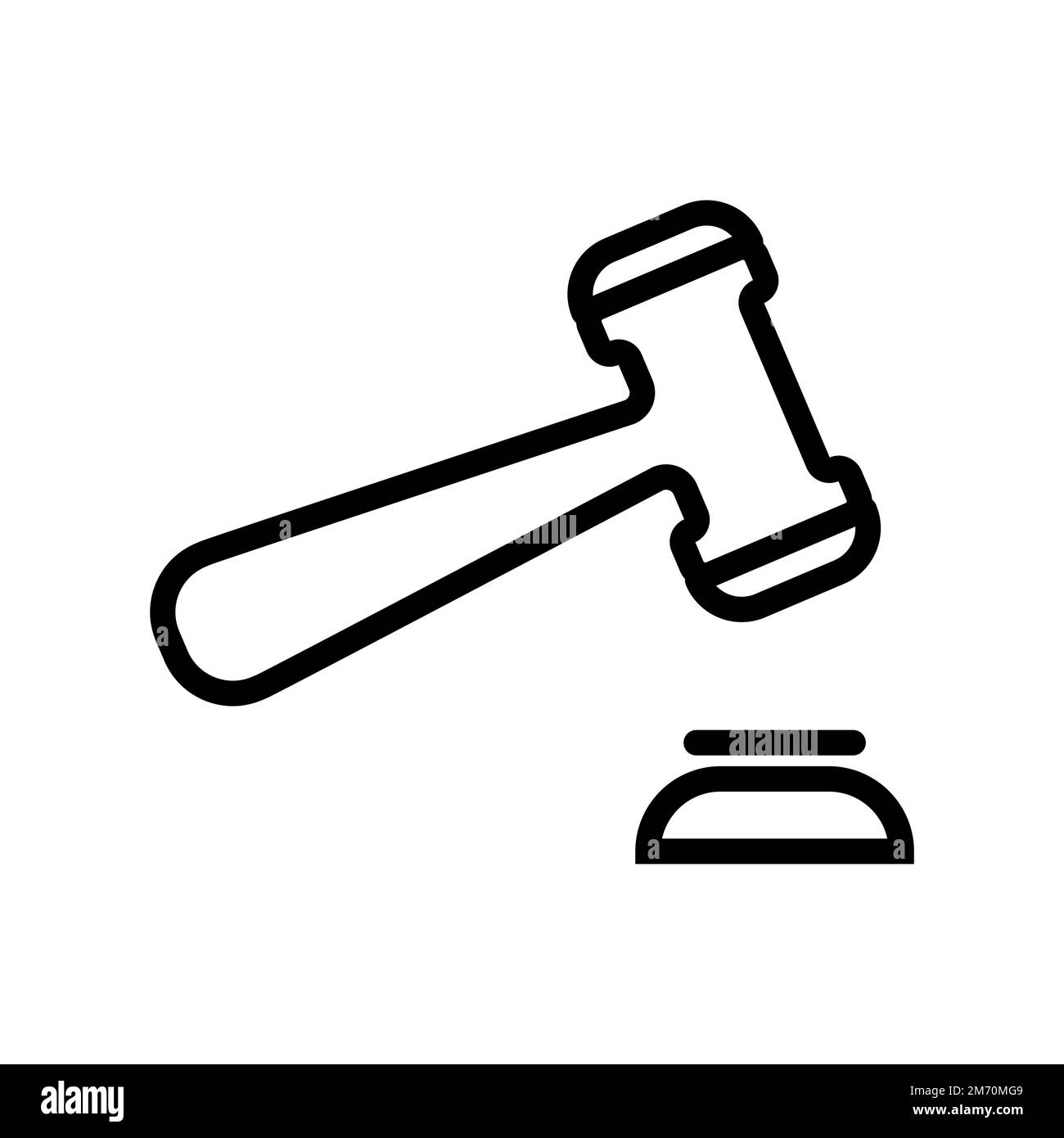 Verdict icon line isolated on white background. Black flat thin icon on ...