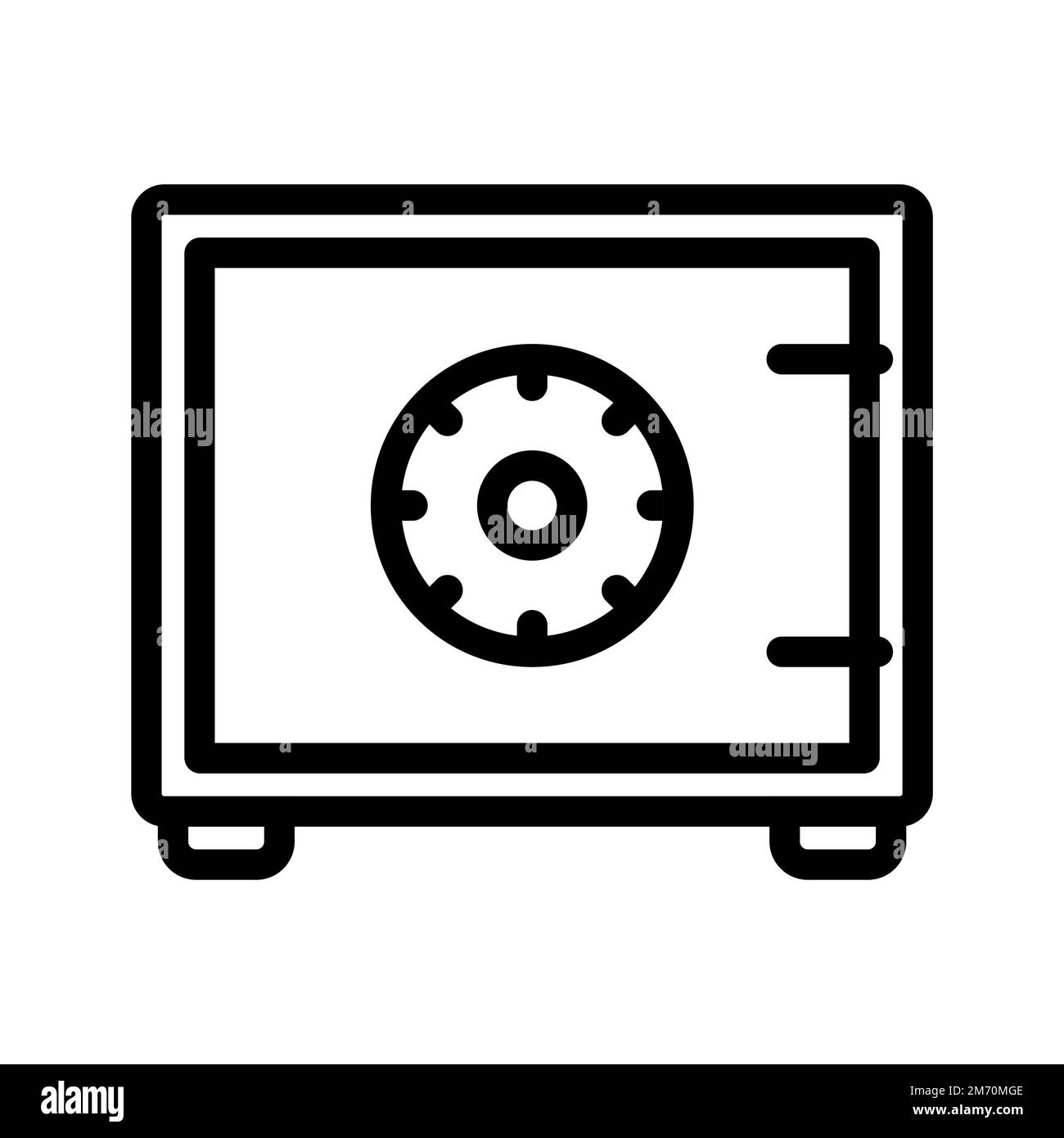 Safebox icon line isolated on white background. Black flat thin icon on ...