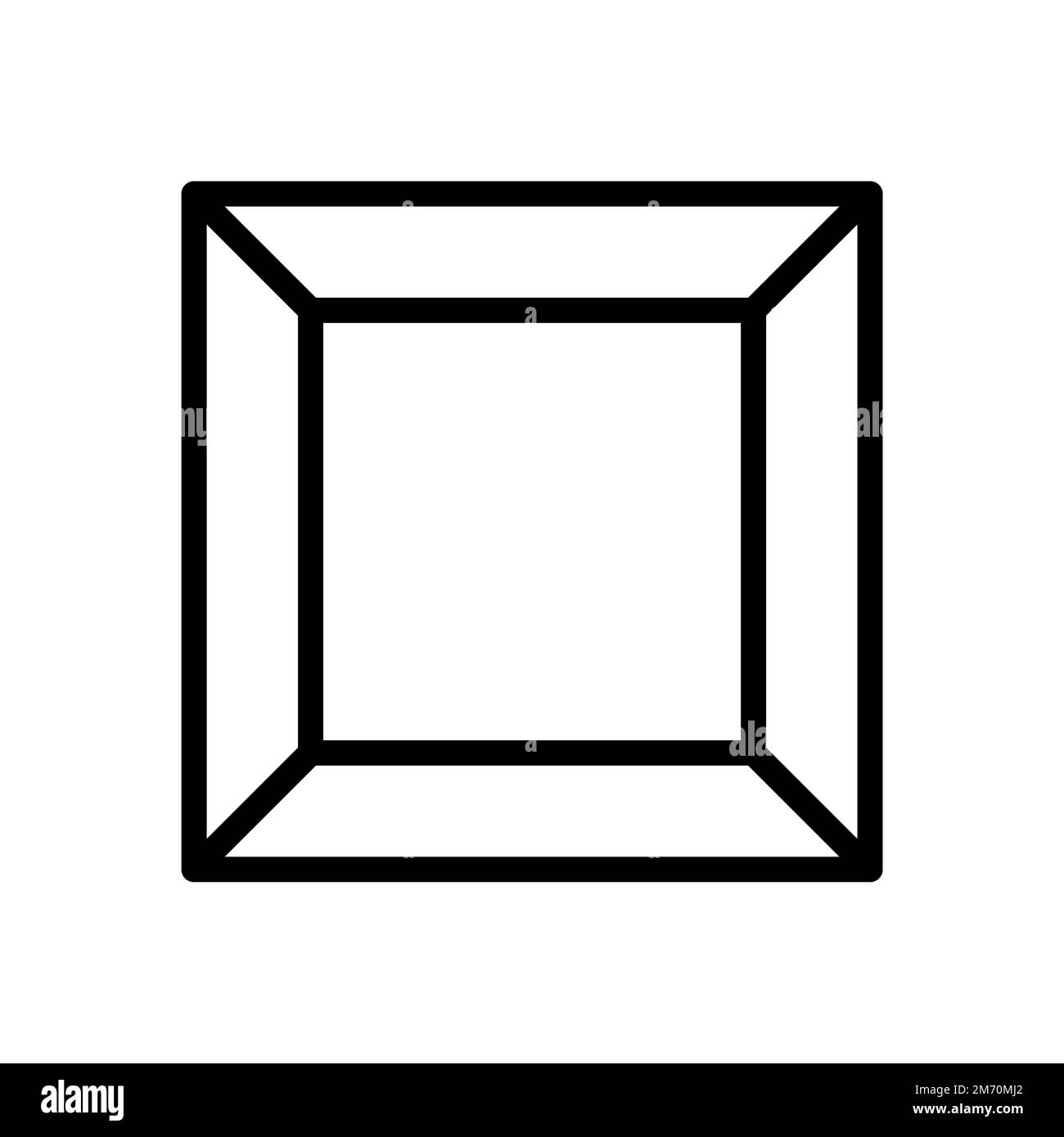 Wooden crate icon line isolated on white background. Black flat thin ...