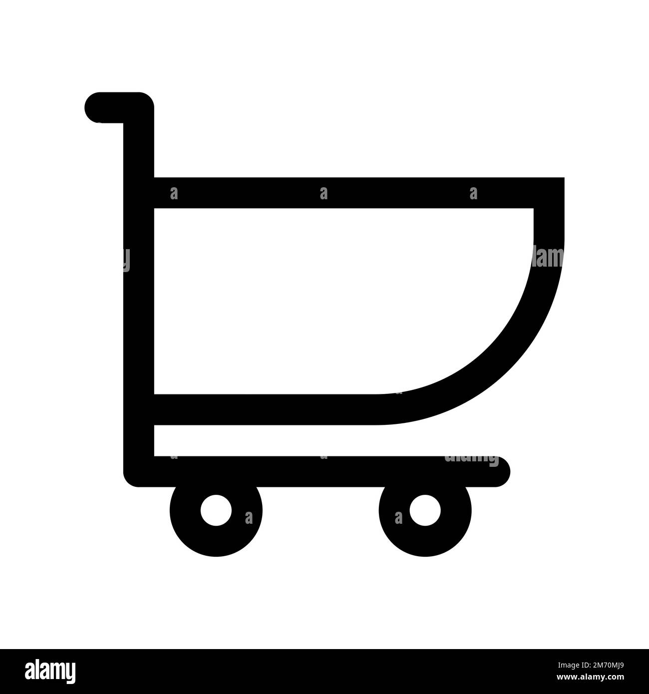 Shopping cart icon line isolated on white background. Black flat thin ...