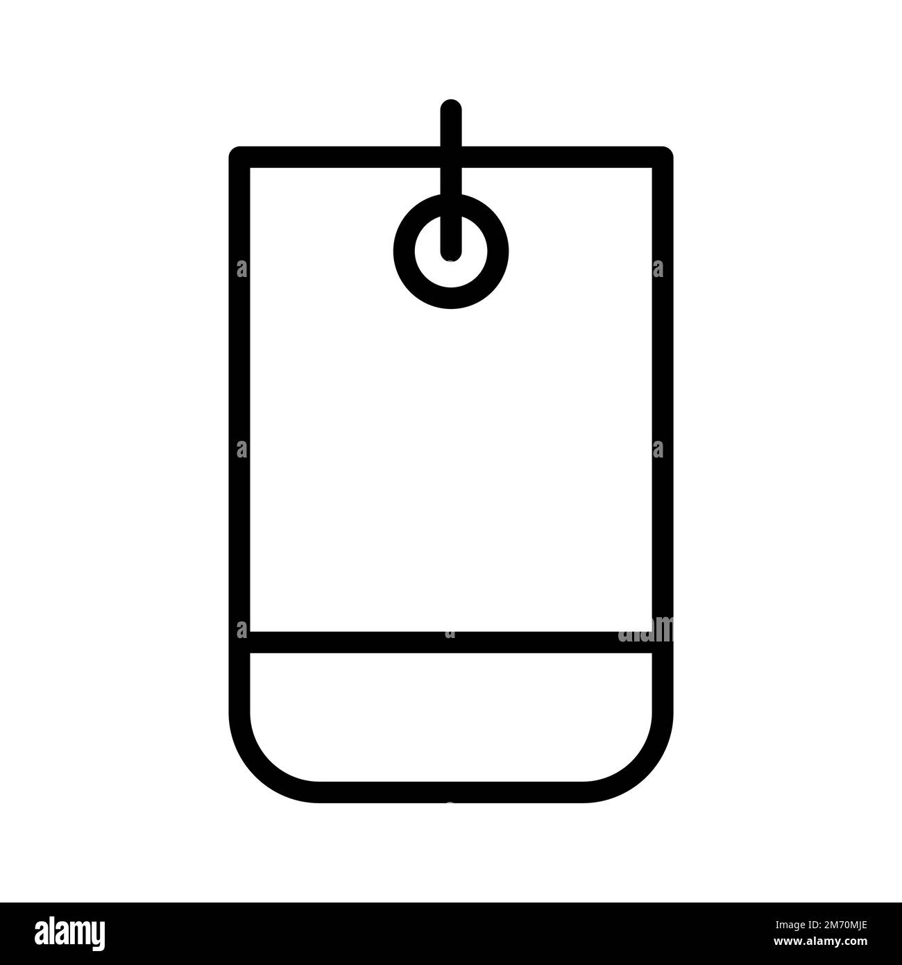 Price tag icon line isolated on white background. Black flat thin icon ...