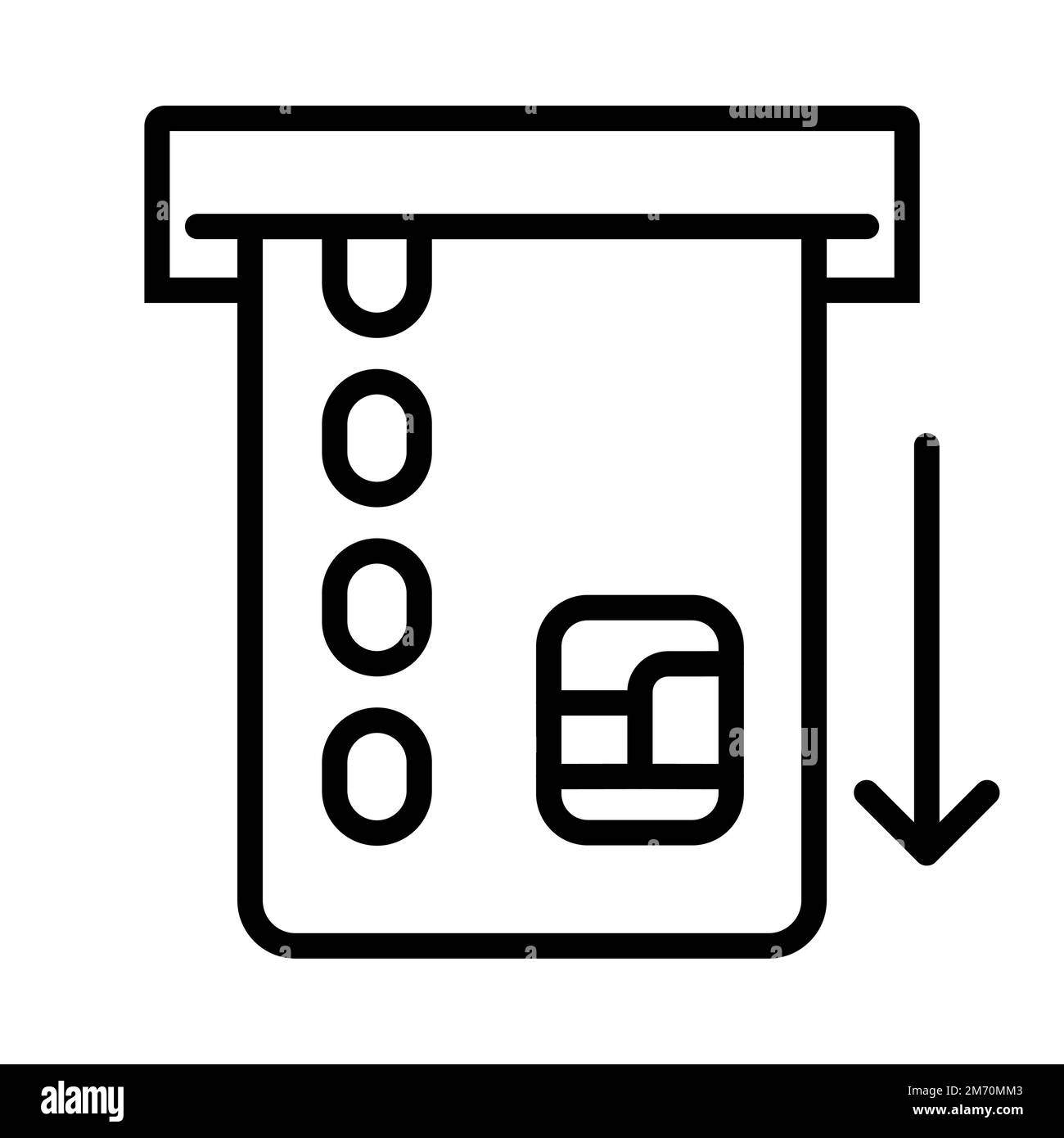 Retrieve card icon line isolated on white background. Black flat thin icon on modern outline ...