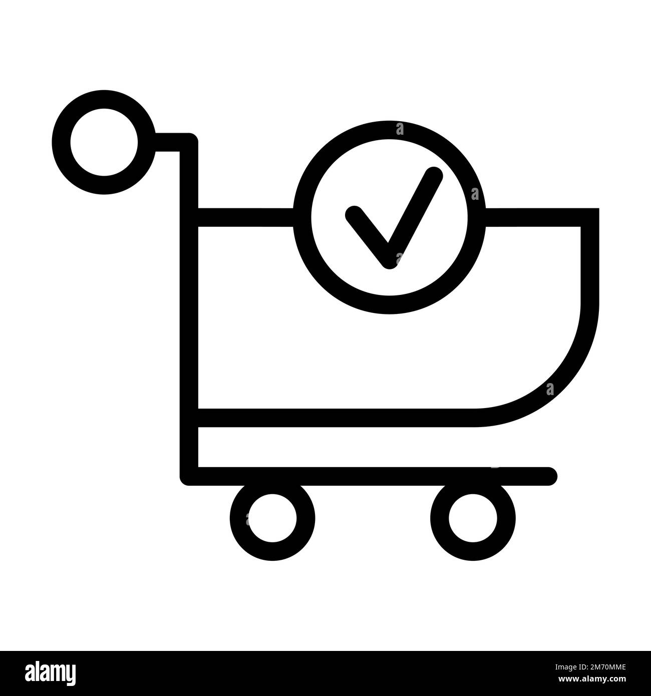 Finalize sale icon line isolated on white background. Black flat thin ...