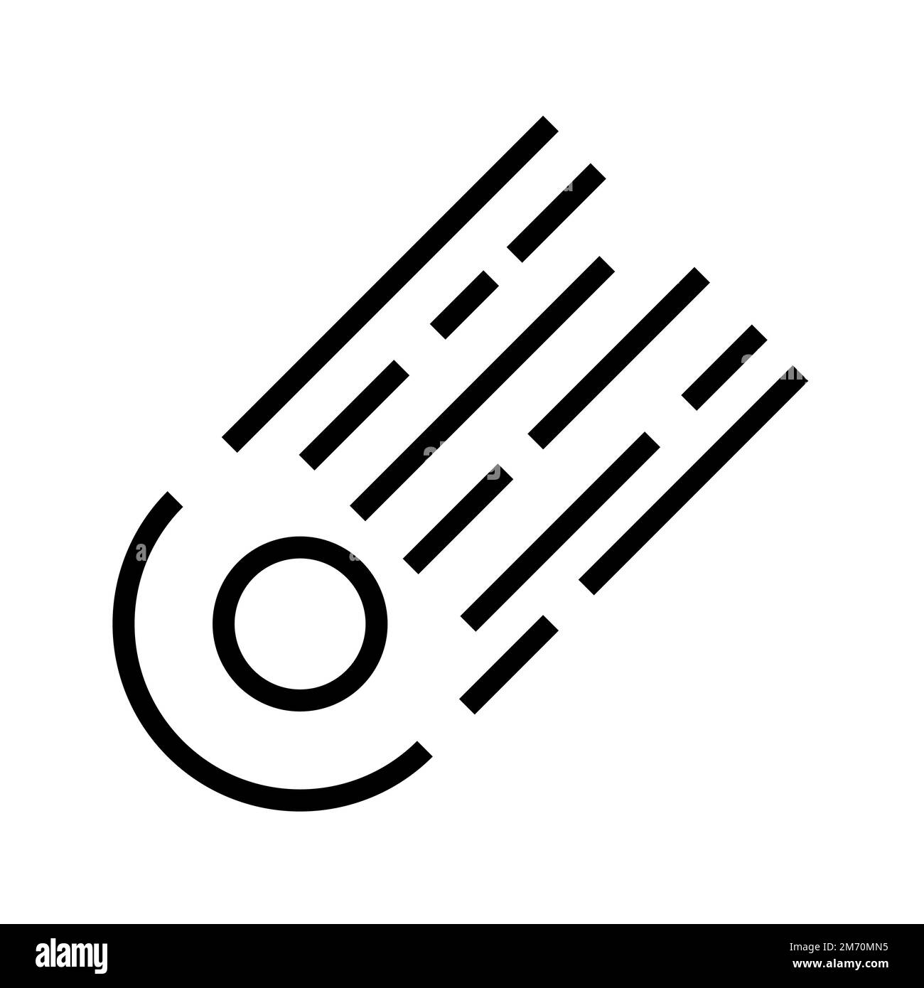 Meteor icon line isolated on white background. Black flat thin icon on ...