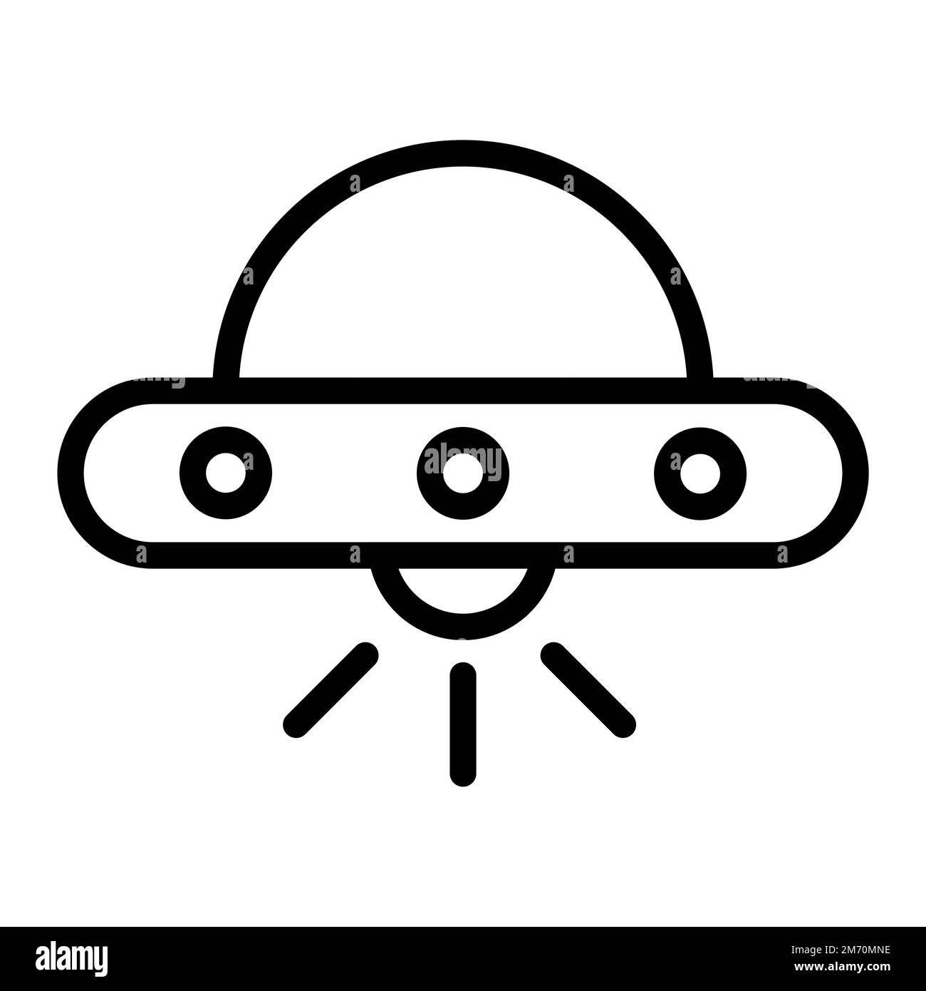 UFO icon line isolated on white background. Black flat thin icon on ...