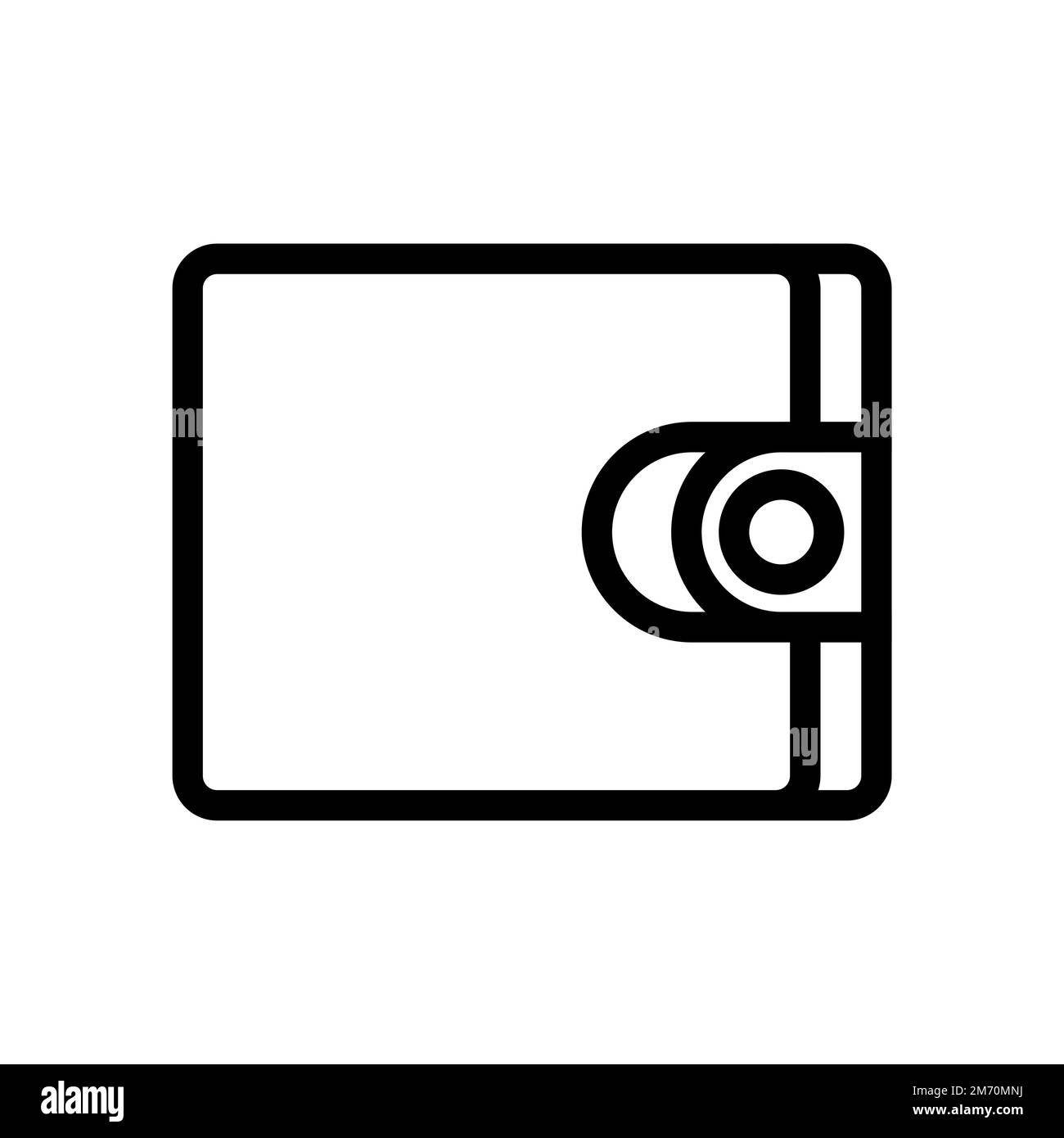 Wallet icon line isolated on white background. Black flat thin icon on ...