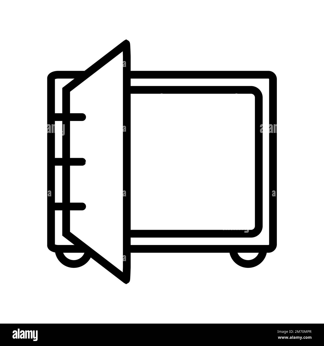 Empty safe icon line isolated on white background. Black flat thin icon ...