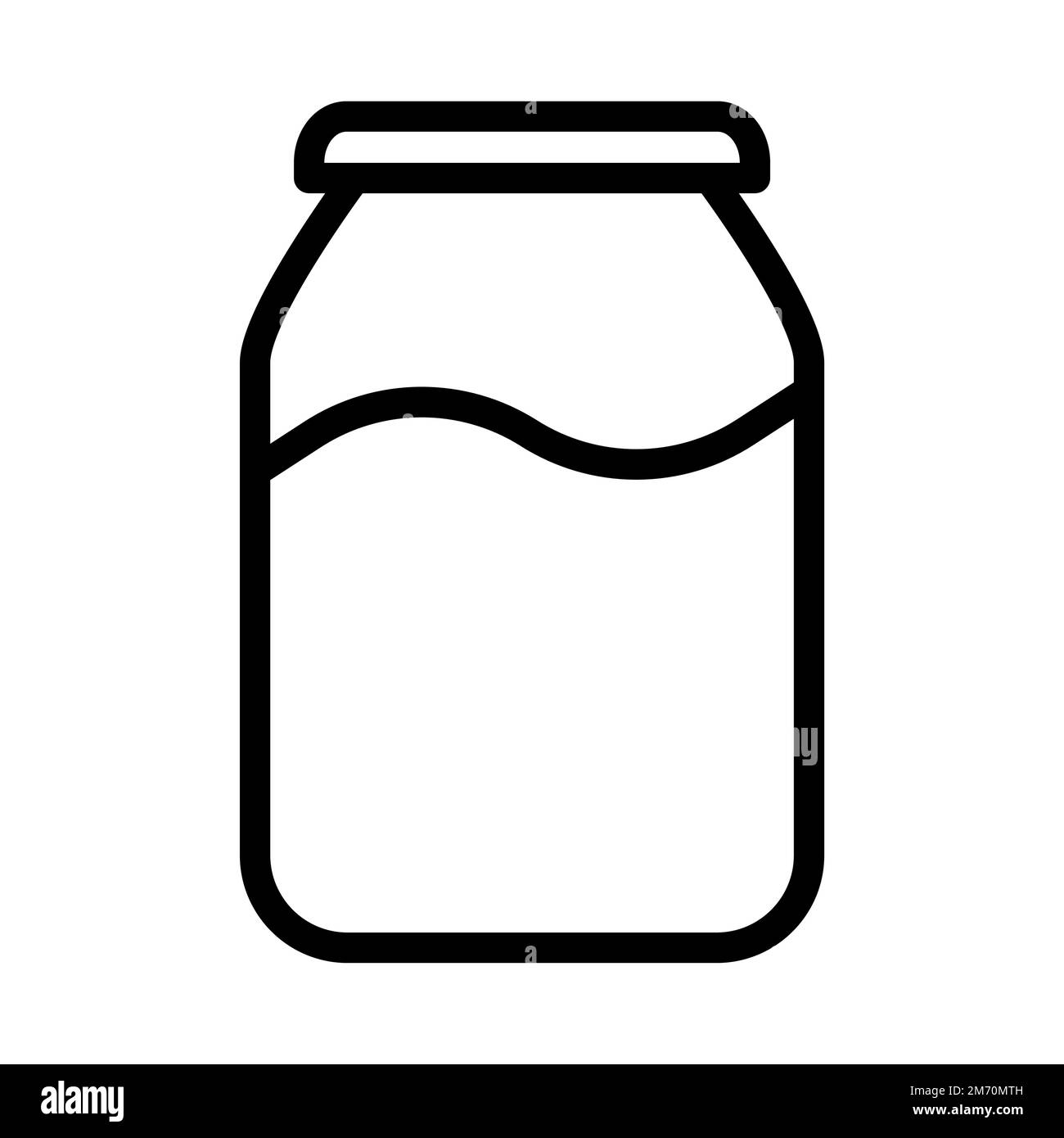 Jar icon line isolated on white background. Black flat thin icon on ...