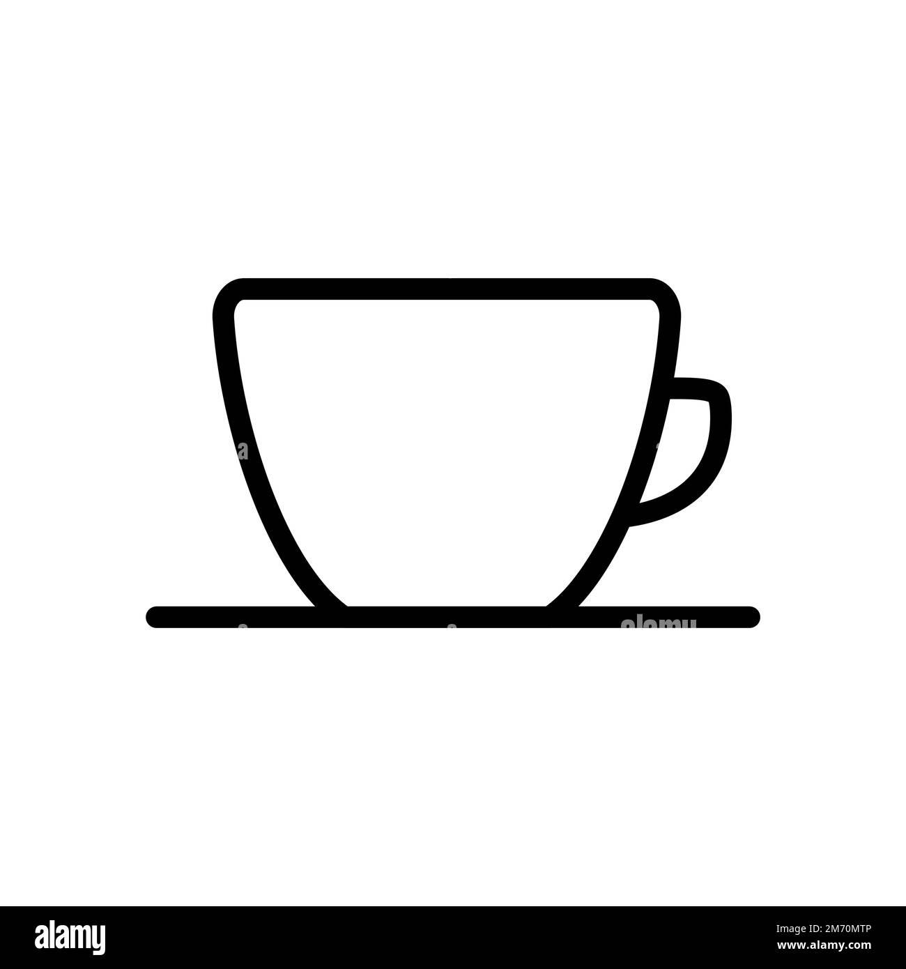 Cup icon line isolated on white background. Black flat thin icon on ...