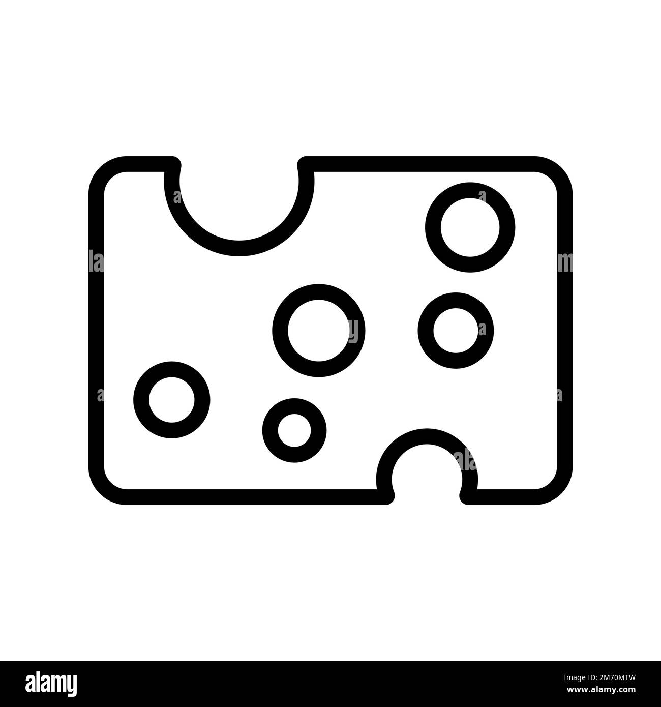 Cheese icon line isolated on white background. Black flat thin icon on ...