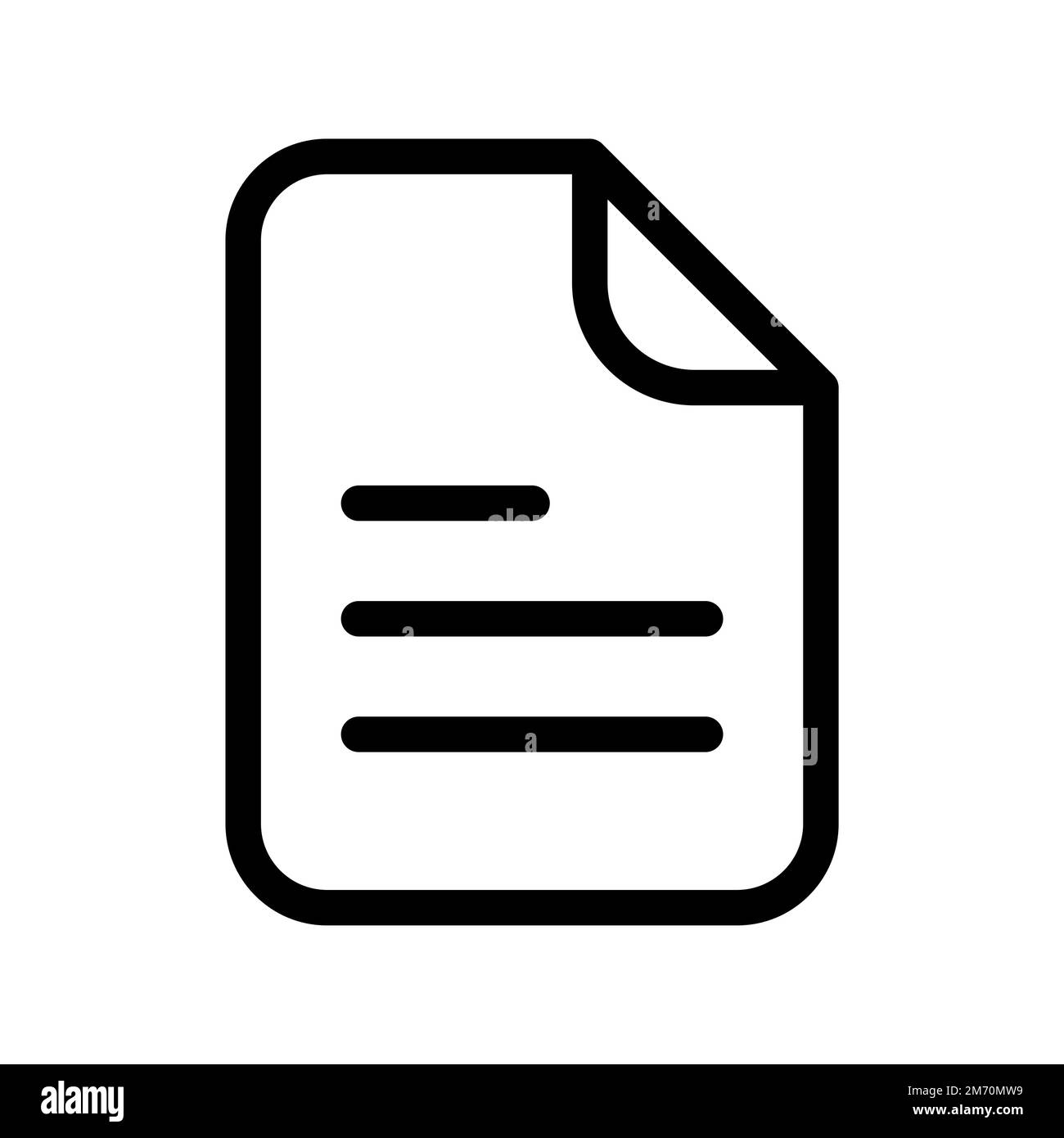 File type icon line isolated on white background. Black flat thin icon ...