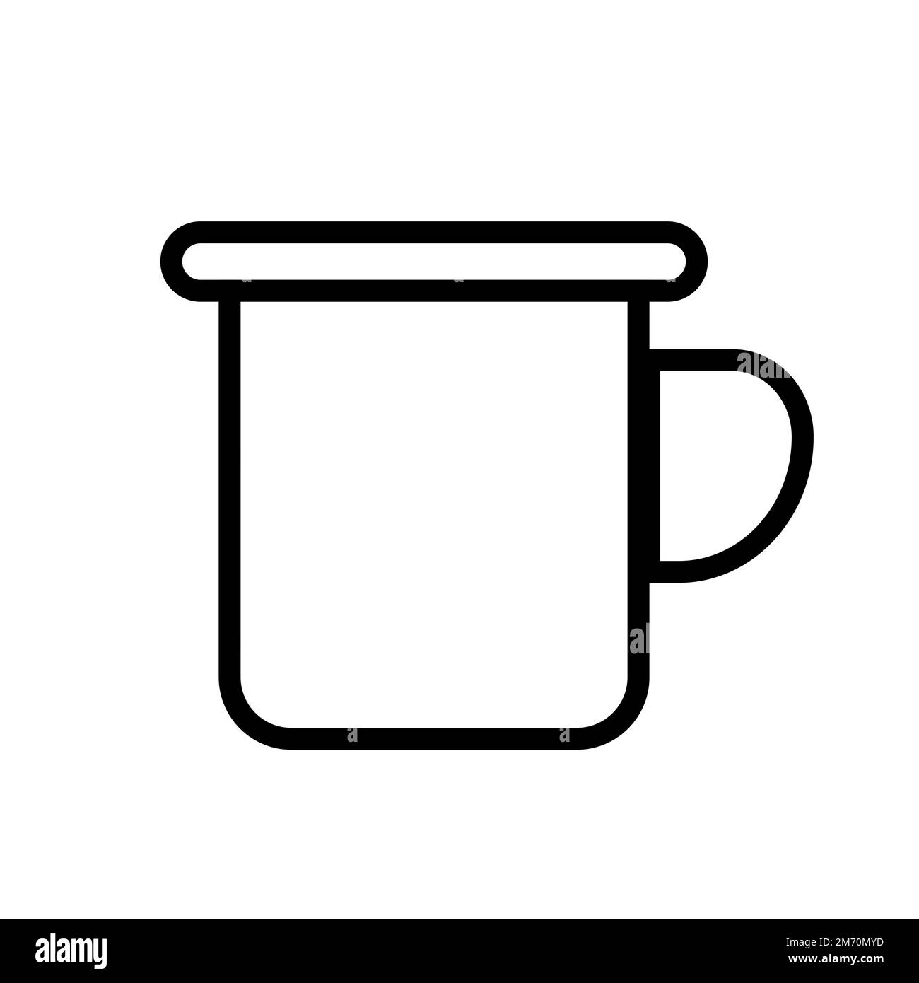 Pewter mug icon line isolated on white background. Black flat thin icon ...