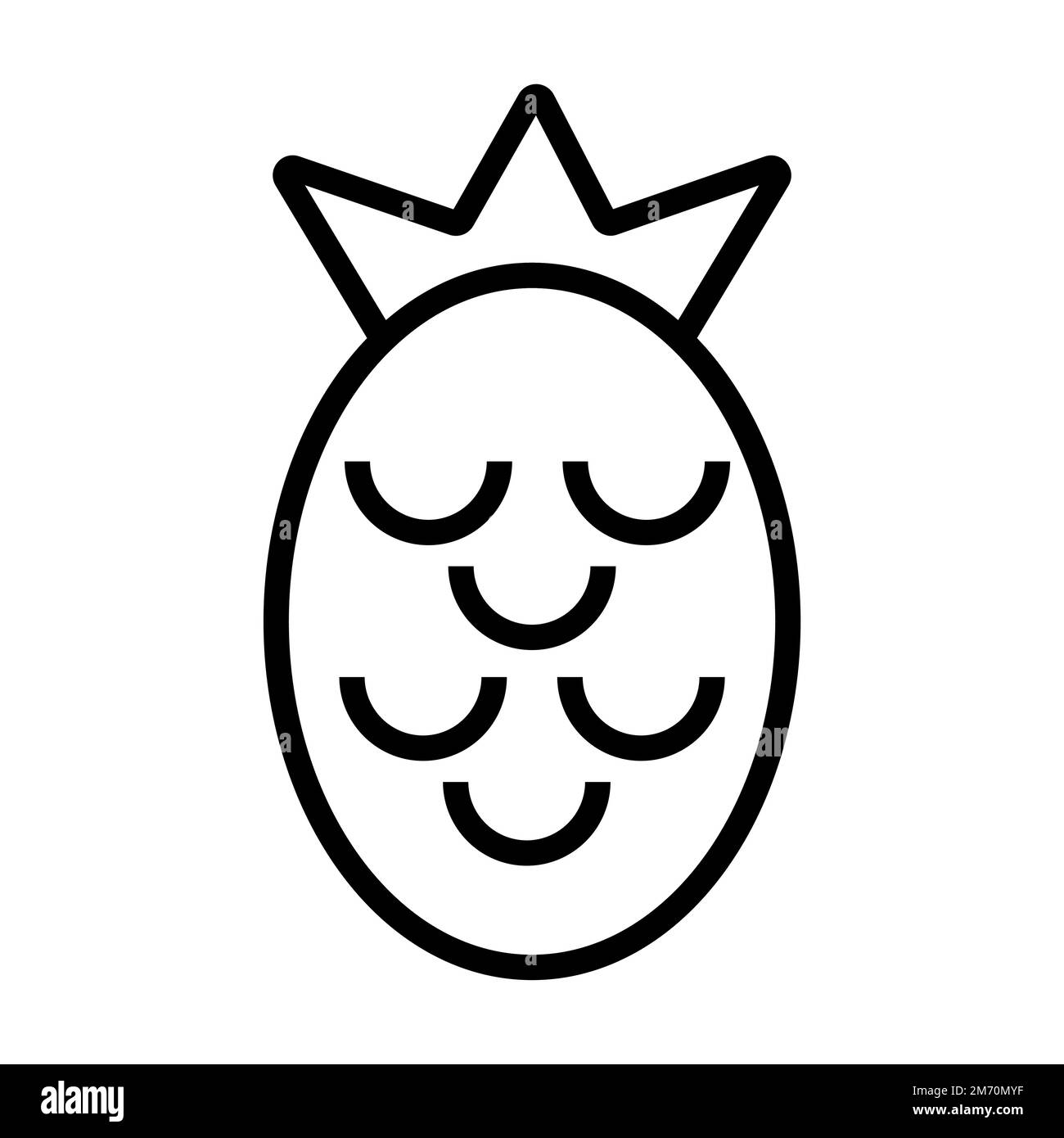 Pineapple icon line isolated on white background. Black flat thin icon ...