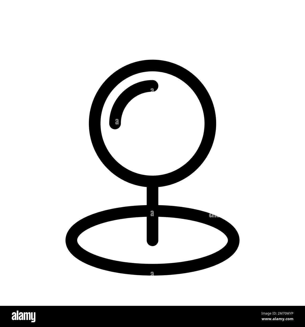 Map pin icon line isolated on white background. Black flat thin icon on ...