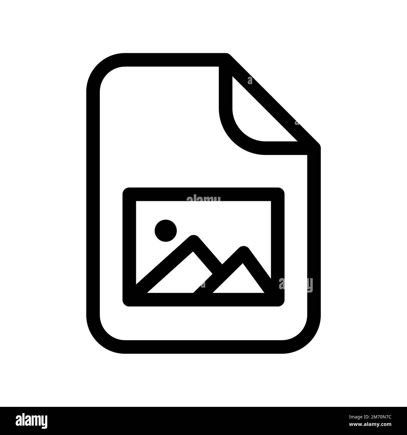 Image file icon line isolated on white background. Black flat thin icon ...