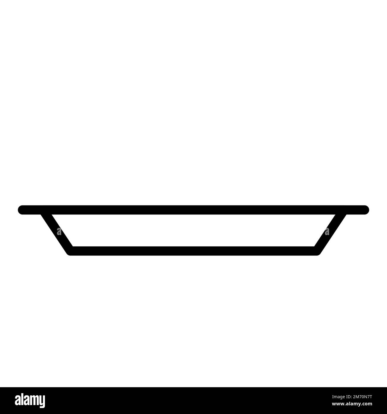 Plate icon line isolated on white background. Black flat thin icon on ...