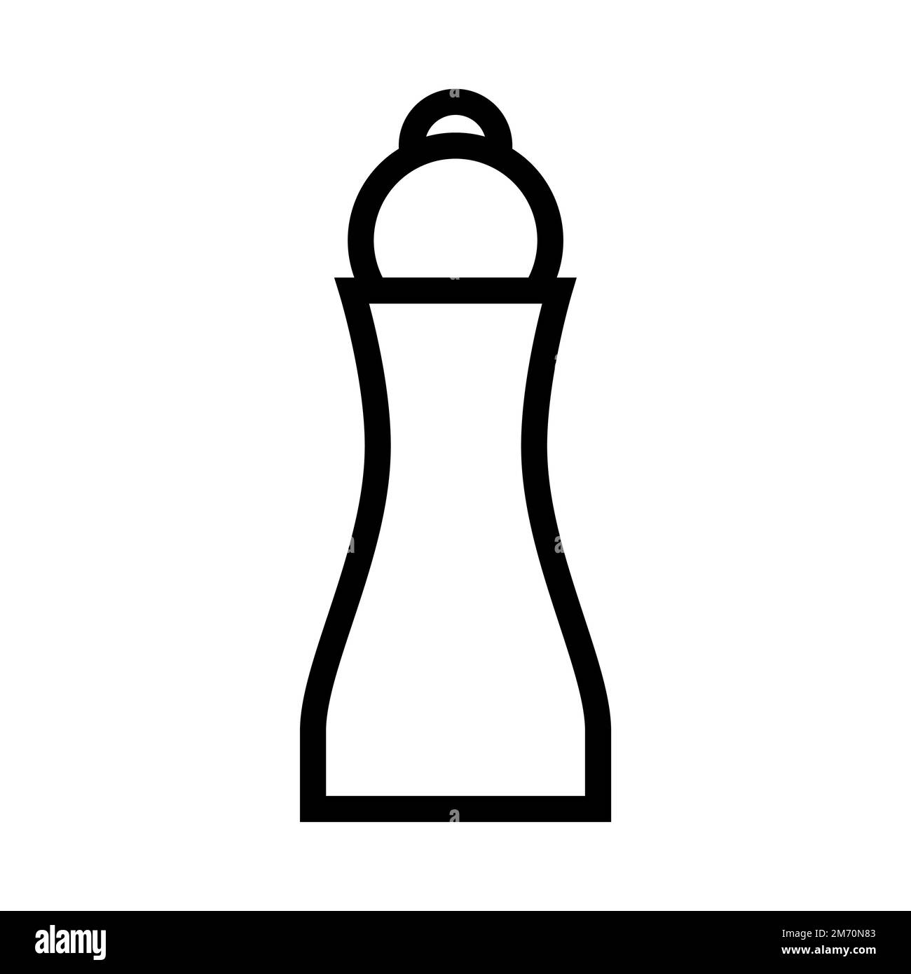 Pepper bottle icon line isolated on white background. Black flat thin ...