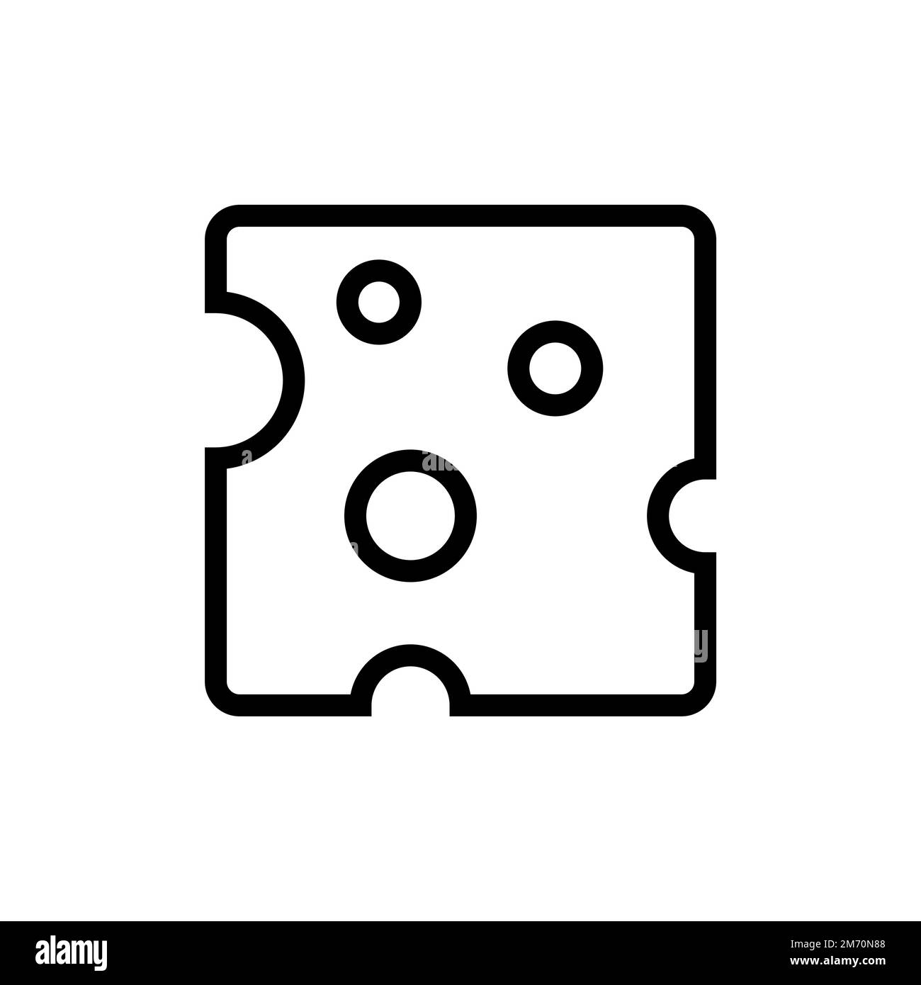 Cheese icon line isolated on white background. Black flat thin icon on ...