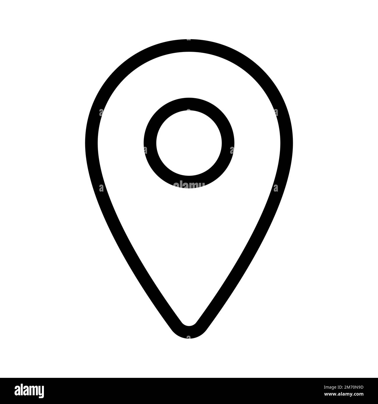 Location icon line isolated on white background. Black flat thin icon ...