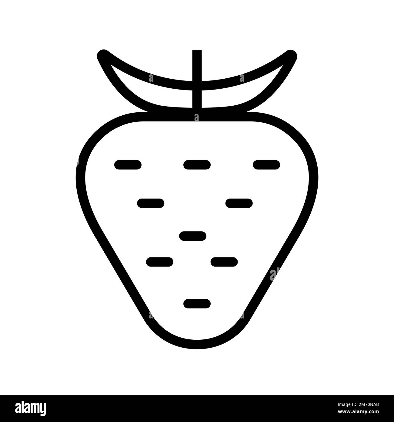 Strawberry icon line isolated on white background. Black flat thin icon ...