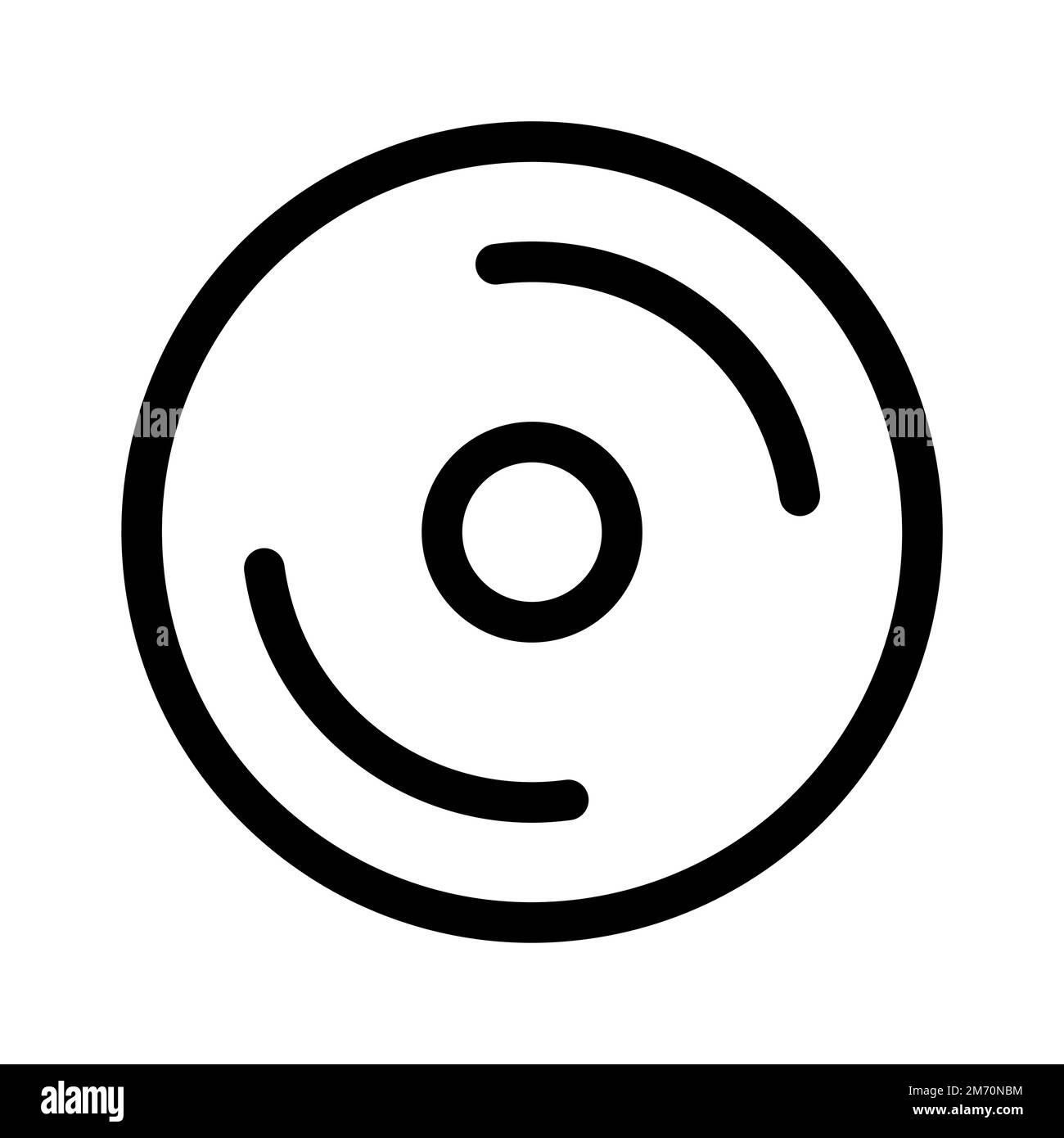 Disc icon line isolated on white background. Black flat thin icon on ...