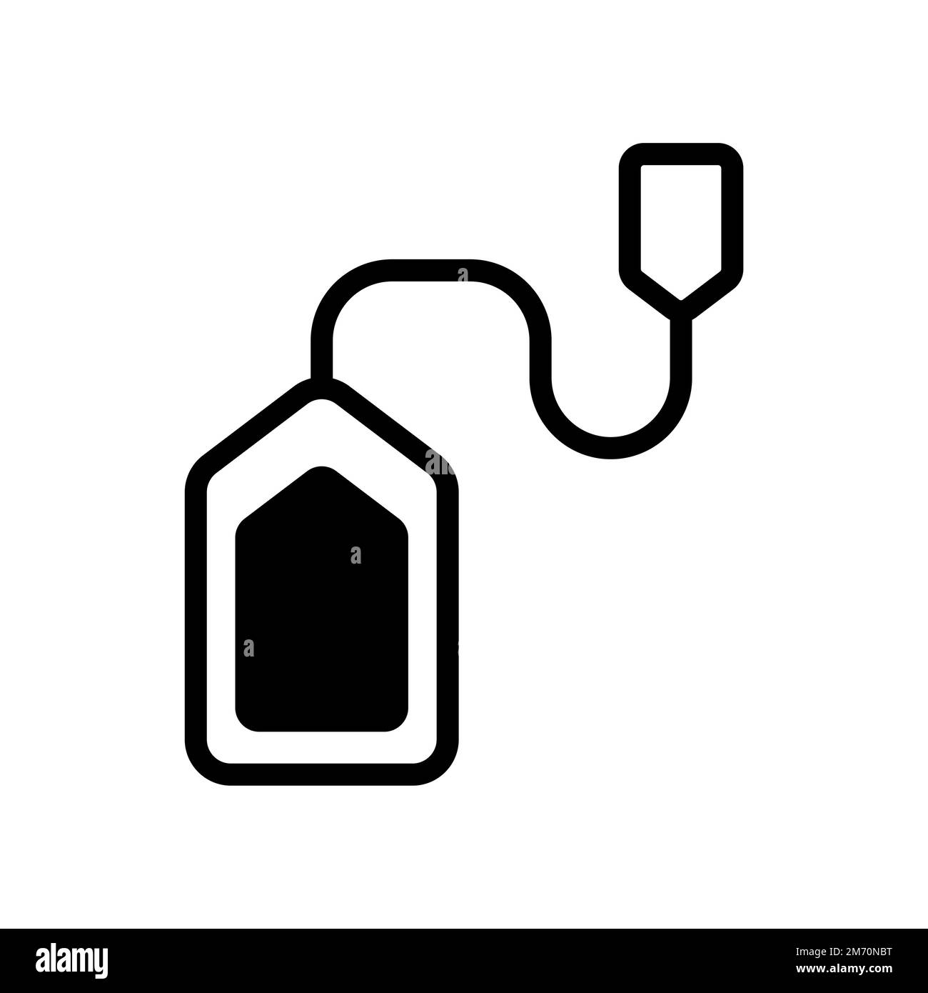 Tea bag icon line isolated on white background. Black flat thin icon on ...