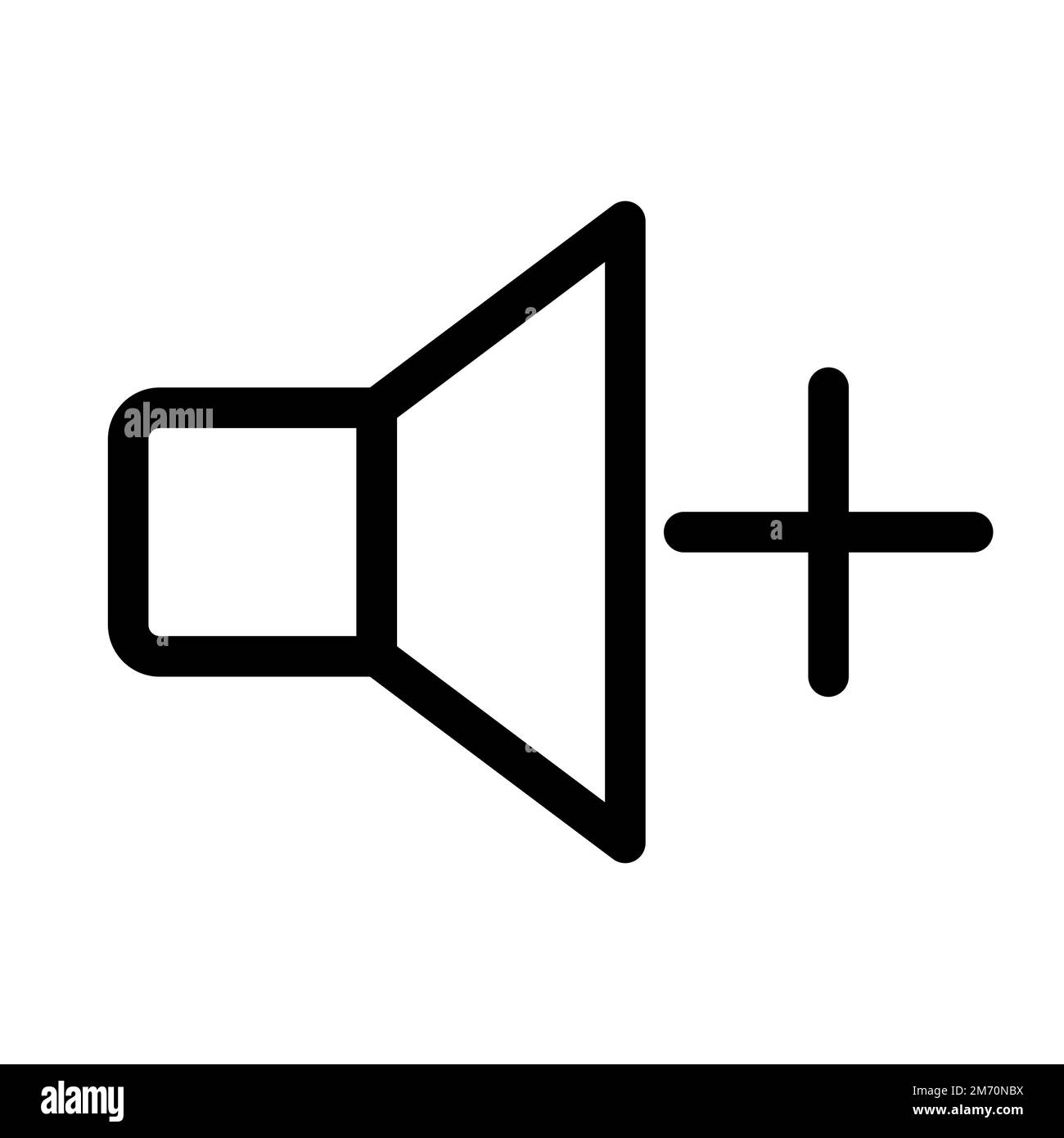 Add volume icon line isolated on white background. Black flat thin icon ...