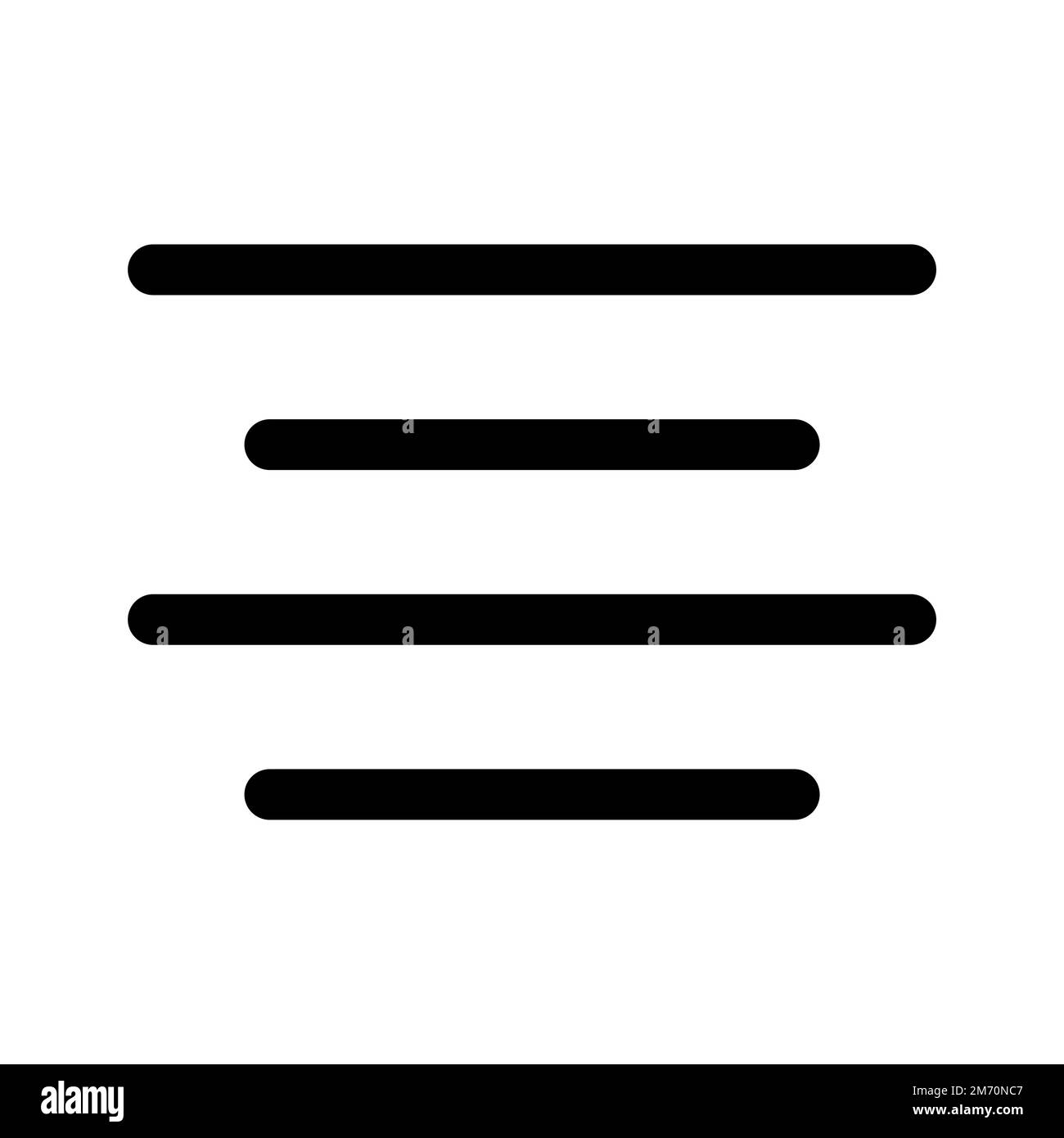 Text Align Center Icon Line Isolated On White Background Black Flat