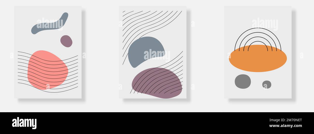 Set of abstract posters with geometric shapes. Vector illustration ...