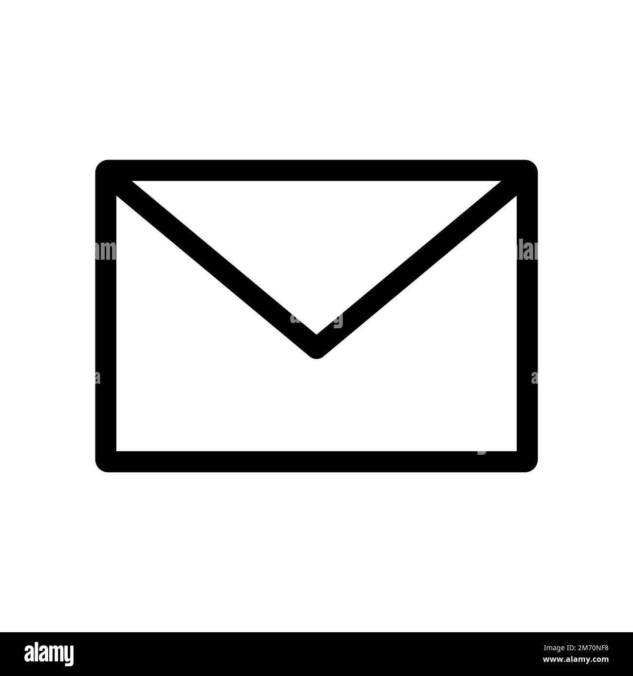 Email icon line isolated on white background. Black flat thin icon on ...