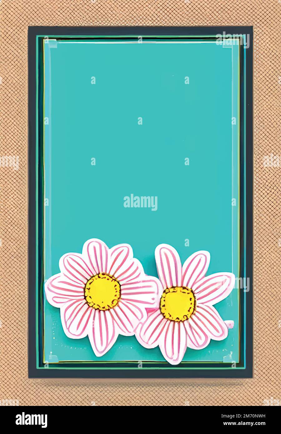 A vertical vector illustration of a frame with flowers for an ...