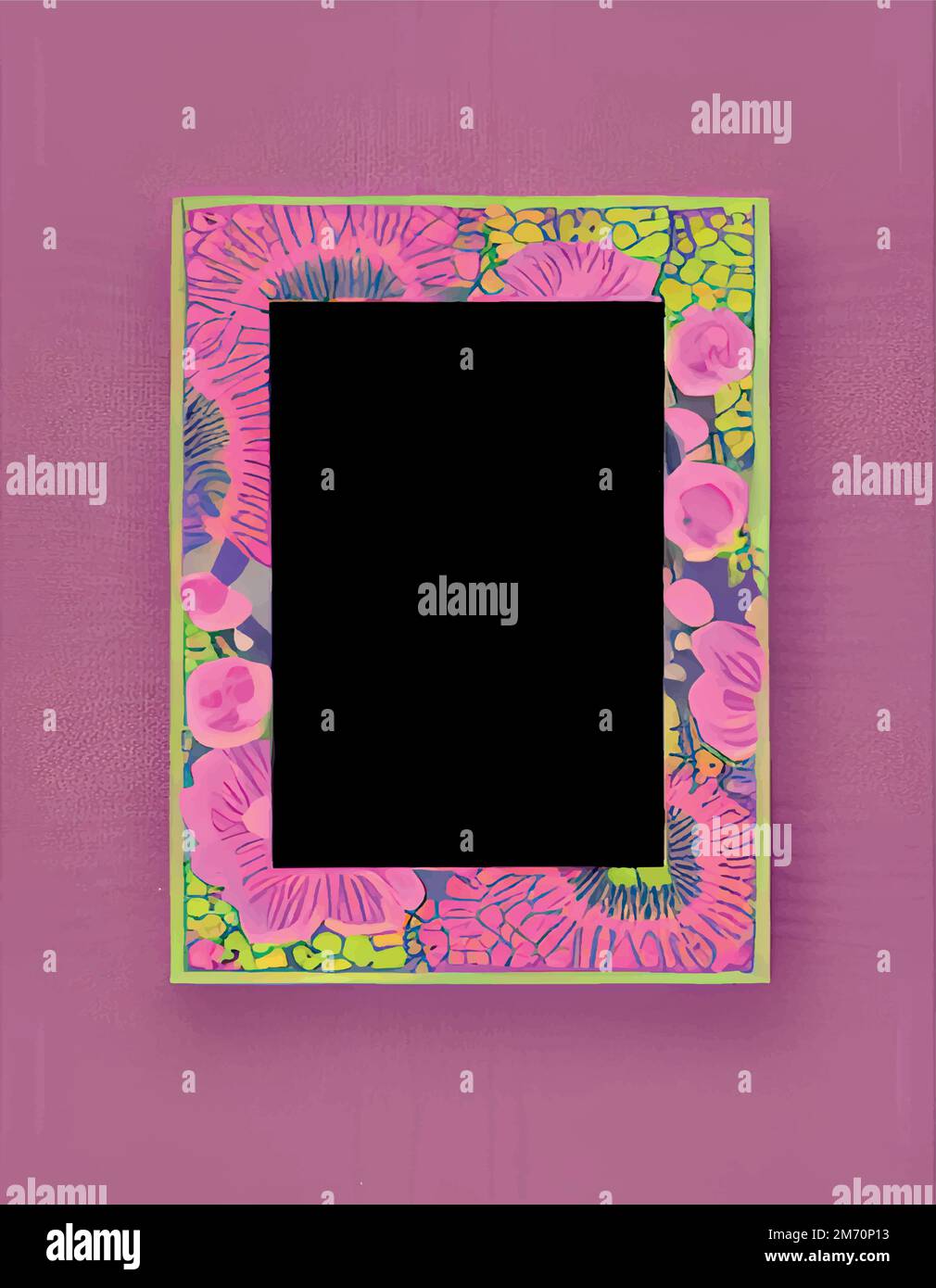 A vertical vector illustration of a frame with flowers for an ...