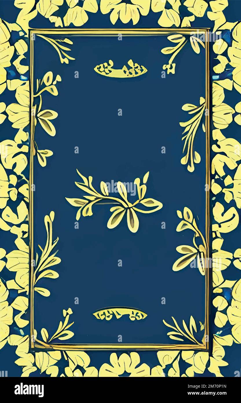 A vertical vector illustration of a frame with flowers for an ...