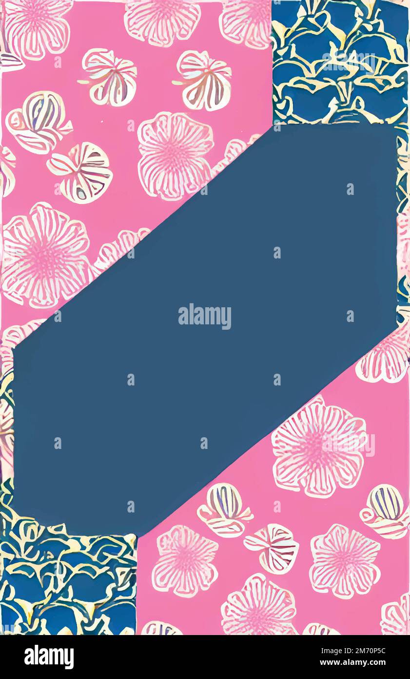 A vertical vector illustration of a frame with flowers for an ...