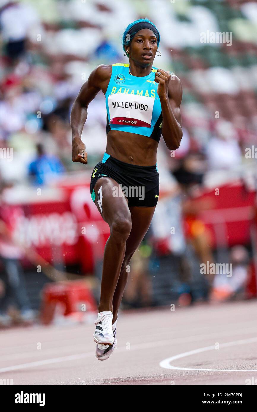 Shaunae Miller-Uibo (BAH) competing in the Women's 400 metres heats at ...