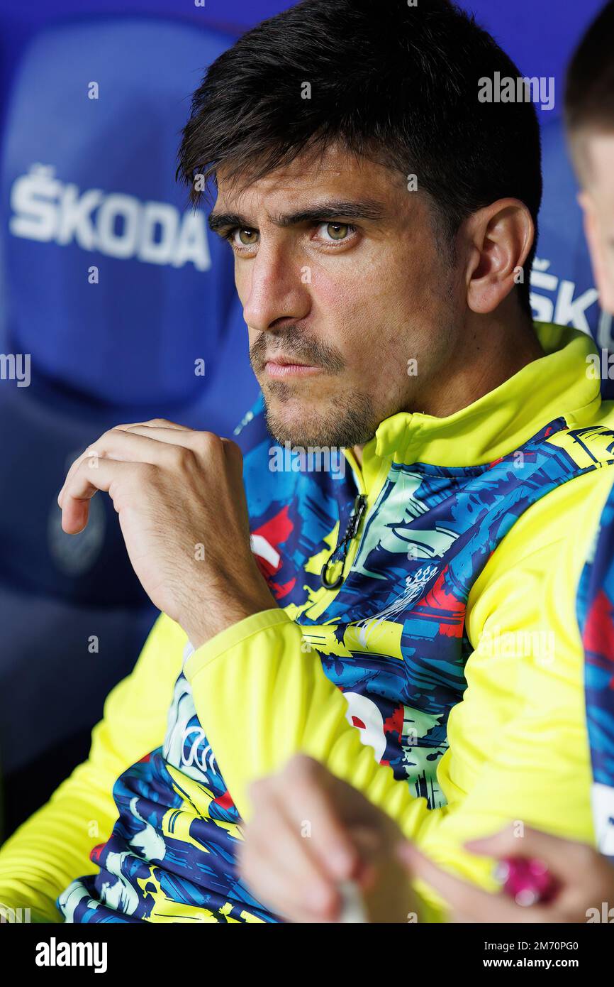 BARCELONA - NOV 9: Gerard Moreno sits at the bench at the LaLiga match ...