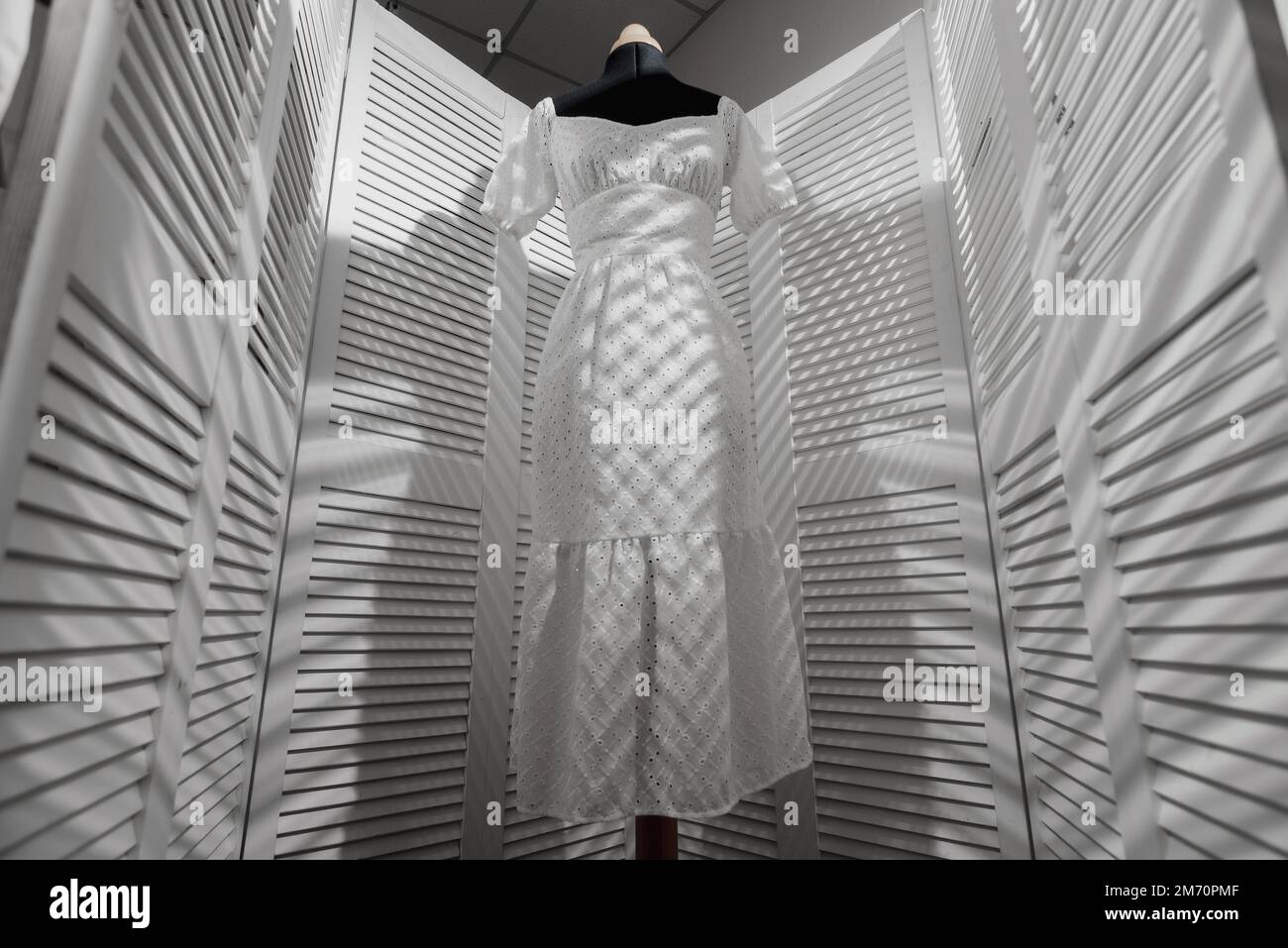 production of women's summer clothes; manufacturing process at a light ...