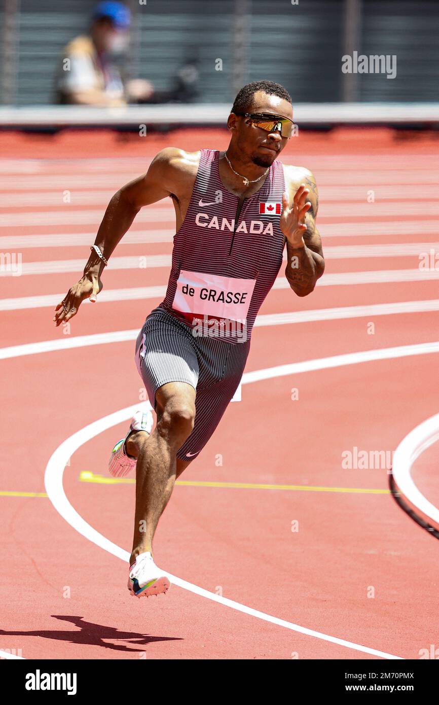 Andre De Grasse (CAN) competing in the Men's 200 metres heats at the ...