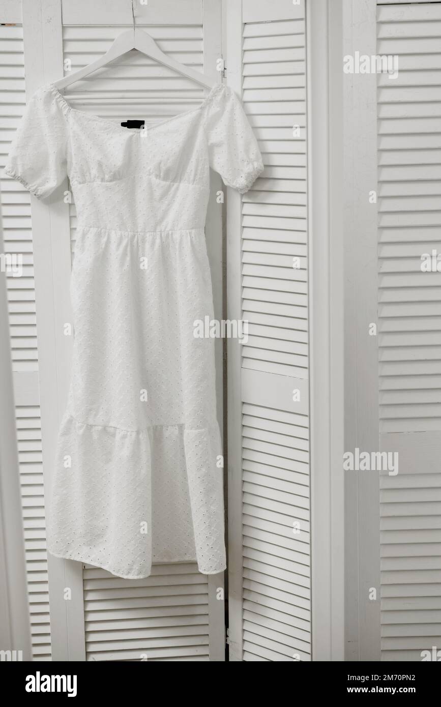 production of women's summer clothes; manufacturing process at a light ...