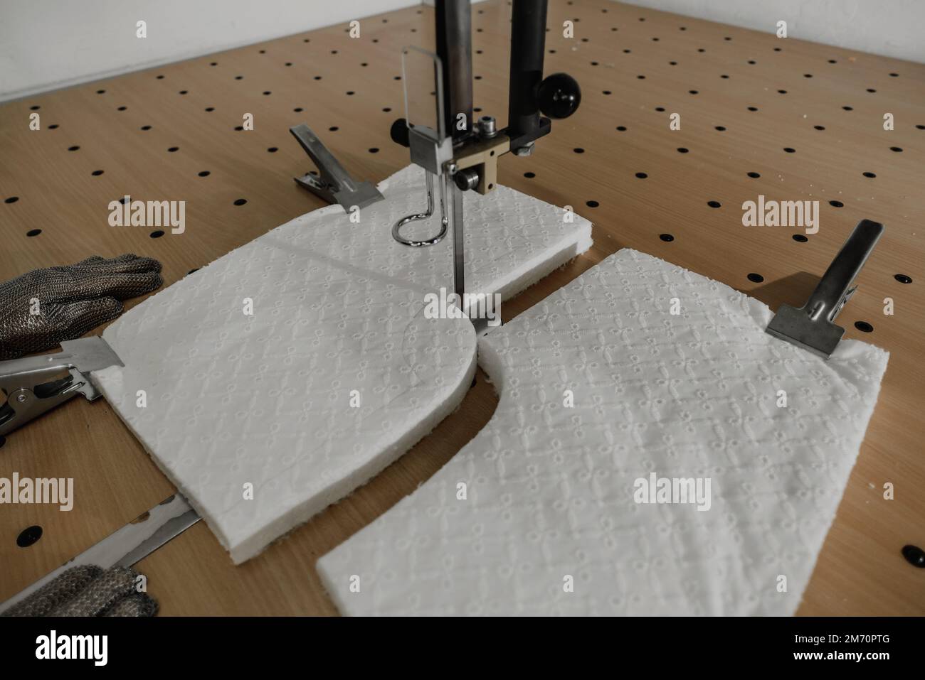 production of women's summer clothes; manufacturing process at a light ...