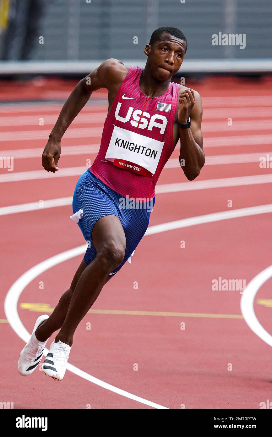 Erriyon Knighton (USA) competing in the Men's 200 metres heats at the ...