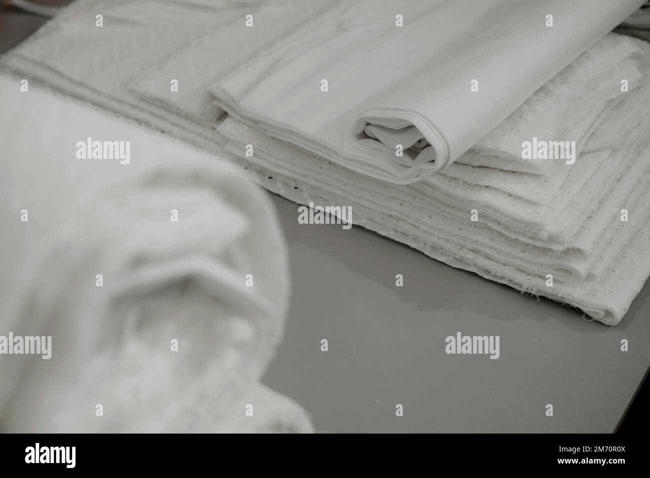 production of women's summer clothes; manufacturing process at a light ...